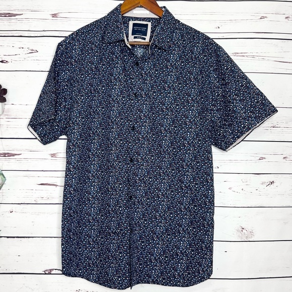 Denim & Flower | Shirts | Denim Flower Ricky Singh Mens Navy Blue Red ...